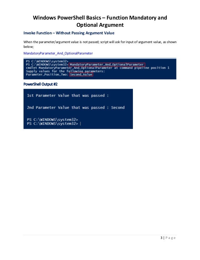 How To Create PowerShell Function Mandatory Parameter and Optional Pa… How To Create PowerShell Function Mandatory Parameter and Optional Pa…