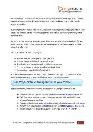 How to create project plans in orangescrum | PDF