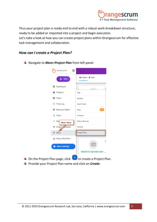 How to create project plans in orangescrum | PDF