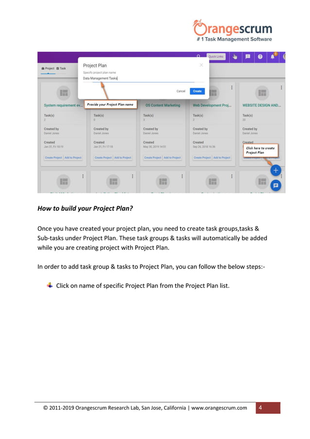 How to create project plans in orangescrum | PDF