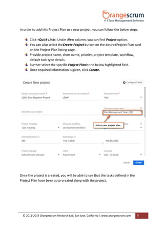 How to create project plans in orangescrum | PDF