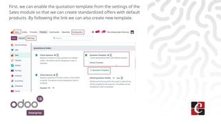 How to Create Quotation Templates Sequence in Odoo 18 Sales | PPTX