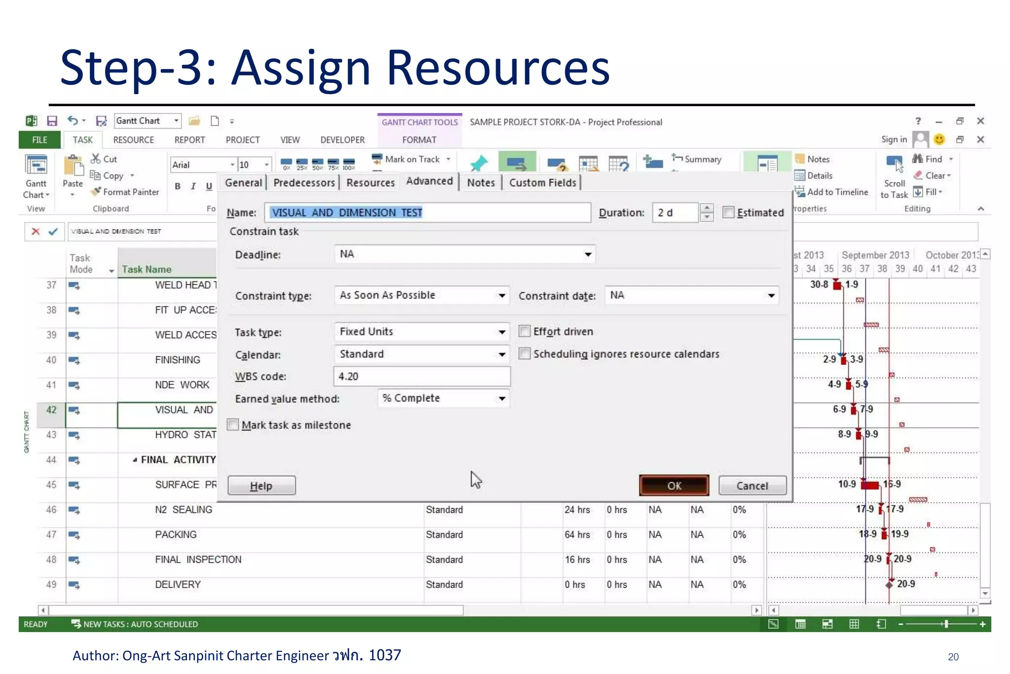 How to Create S Curve by MS Project 2013 | PPSX