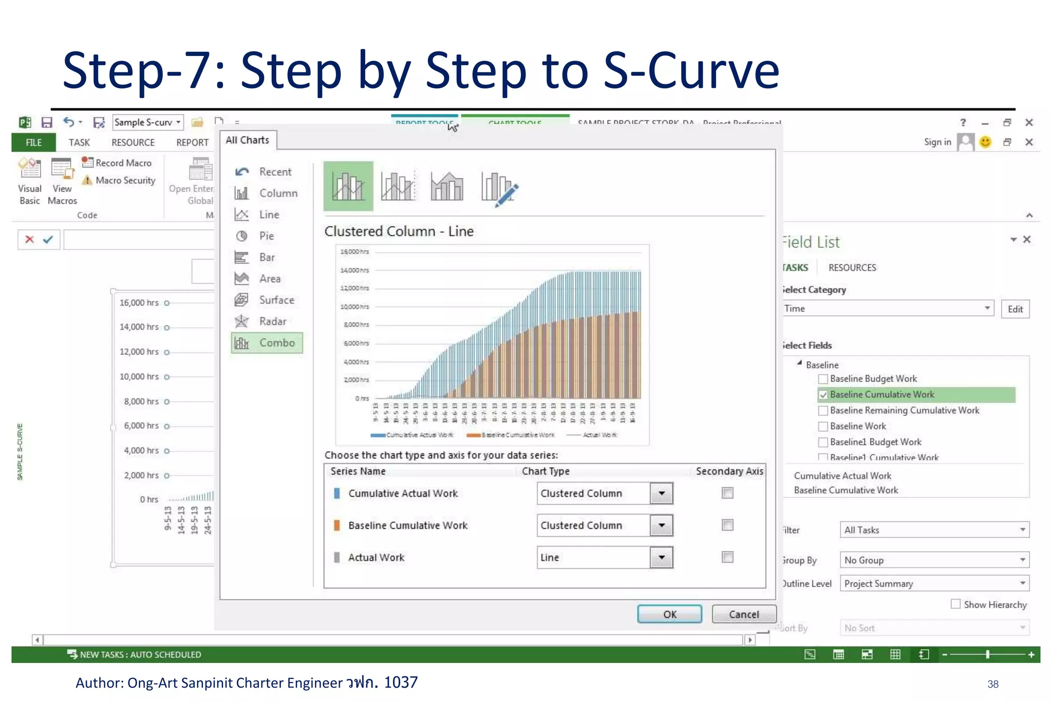 How to Create S Curve by MS Project 2013 | PPSX