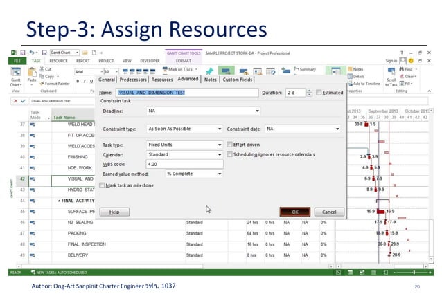 How to Create S Curve by MS Project 2013 | PPSX