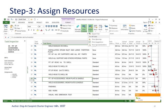 How to Create S Curve by MS Project 2013 | PPSX