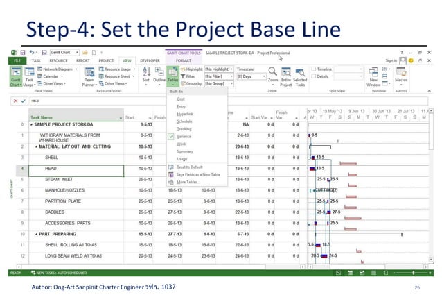 How to Create S Curve by MS Project 2013 | PPSX