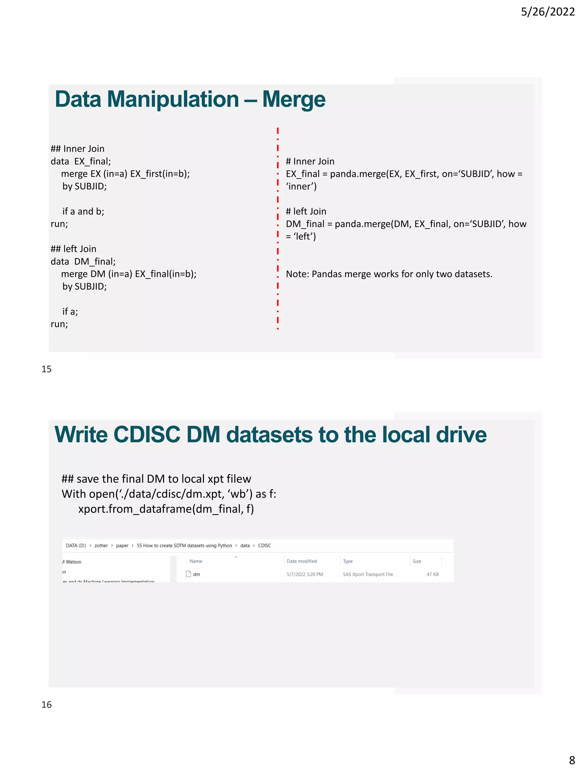 How to create SDTM DM.xpt using Python v1.1 | PDF