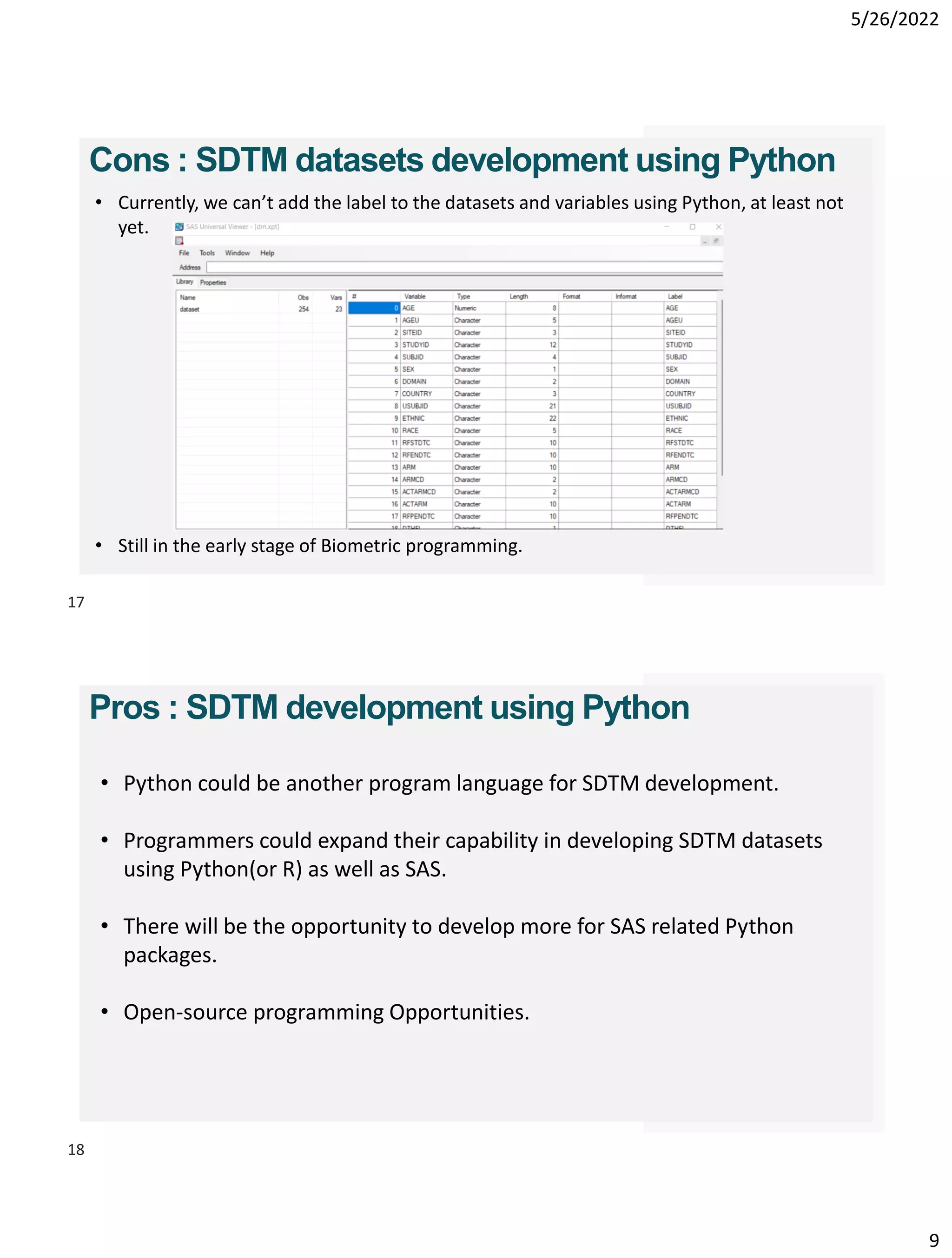 How to create SDTM DM.xpt using Python v1.1 | PDF