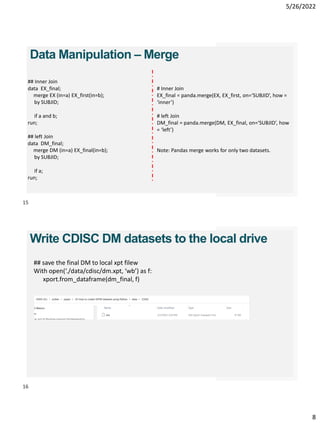 How to create SDTM DM.xpt using Python v1.1 | PDF
