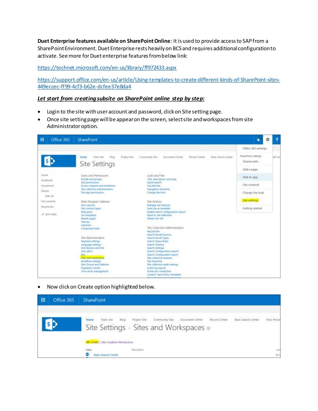 How to create share point online subsite using all template available…