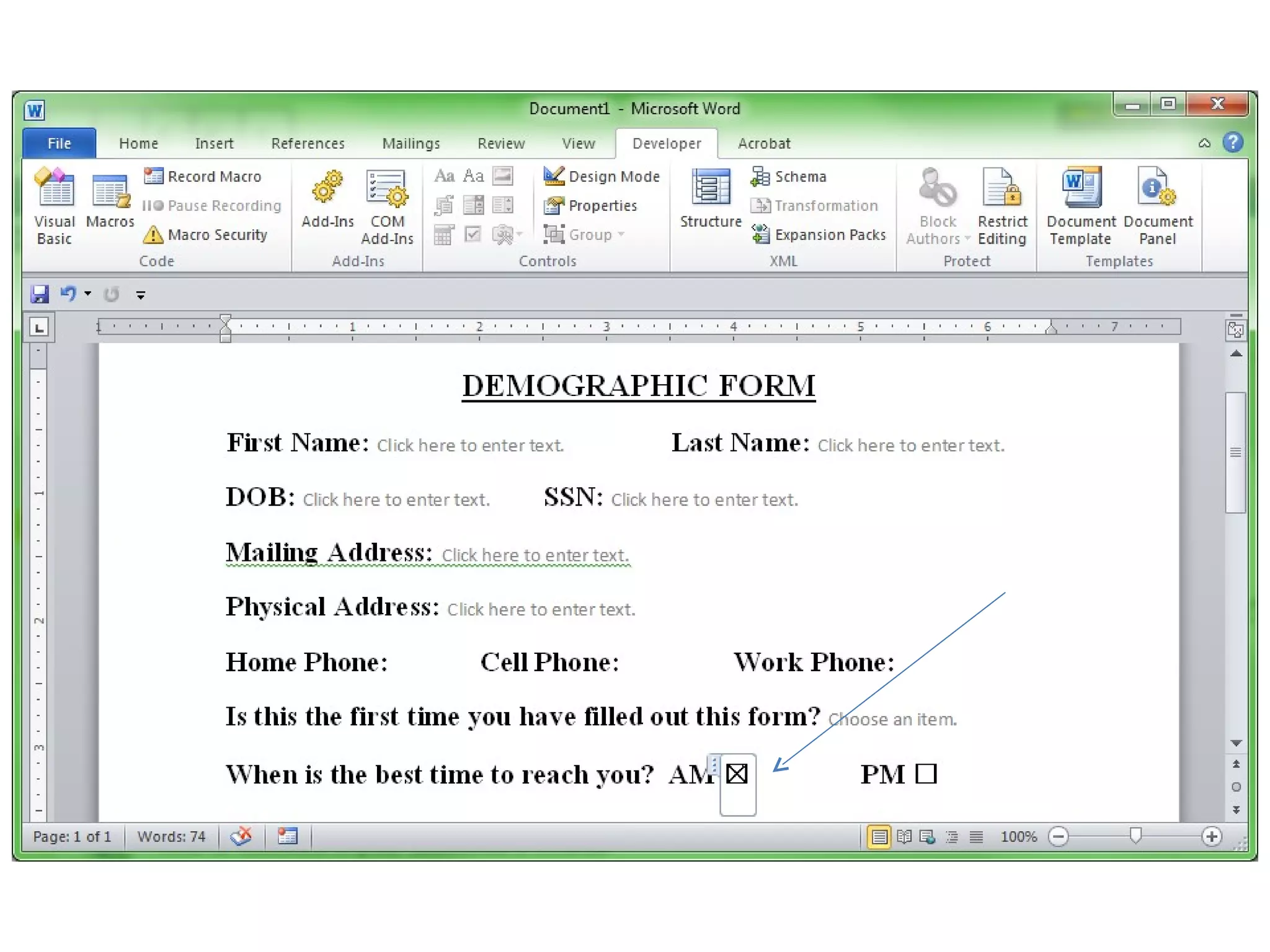 How to create simple fillable forms using word | PPT