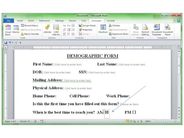 How to create simple fillable forms using word | PPT