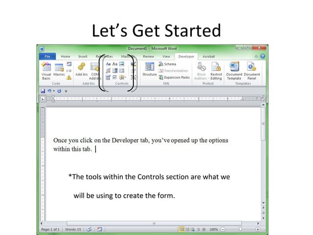 How To Create Simple Fillable Forms Using Word Ppt