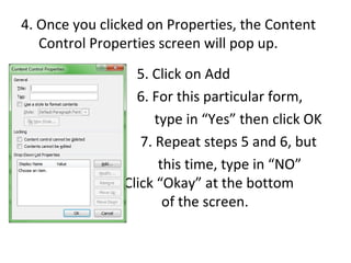 How to create simple fillable forms using word | PPT