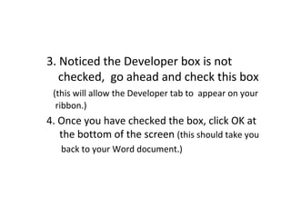 How to create simple fillable forms using word | PPT