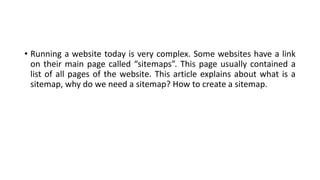 What is Sitemap and How to create sitemap | PPTX