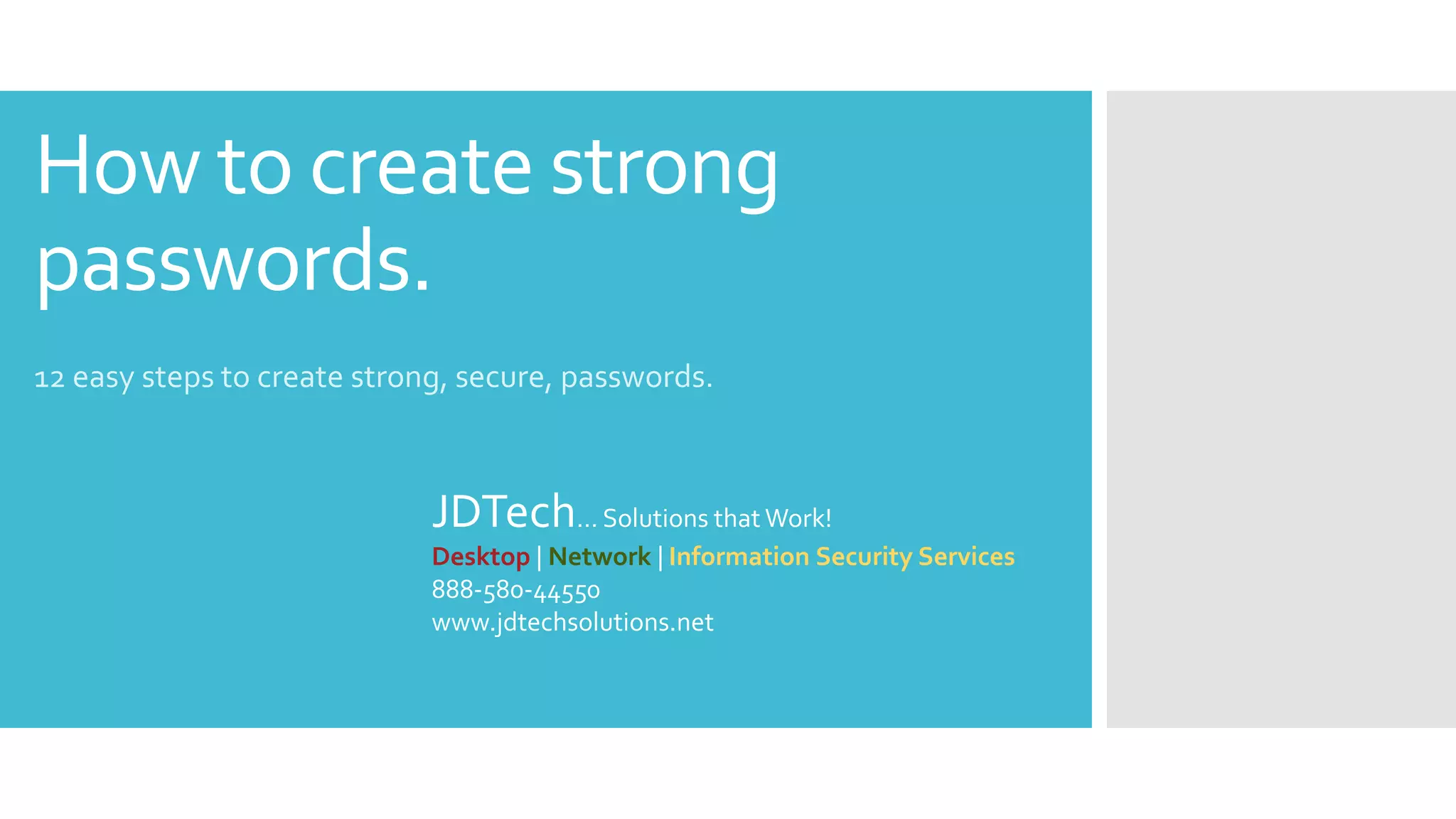 How to create strong passwords | PPTX | IT and Internet Support | Internet