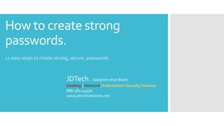 How to create strong passwords | PPTX