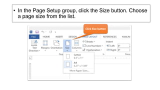 How to Set Page Size in Microsoft Word 2016 | PPTX | Desktop Publishing ...