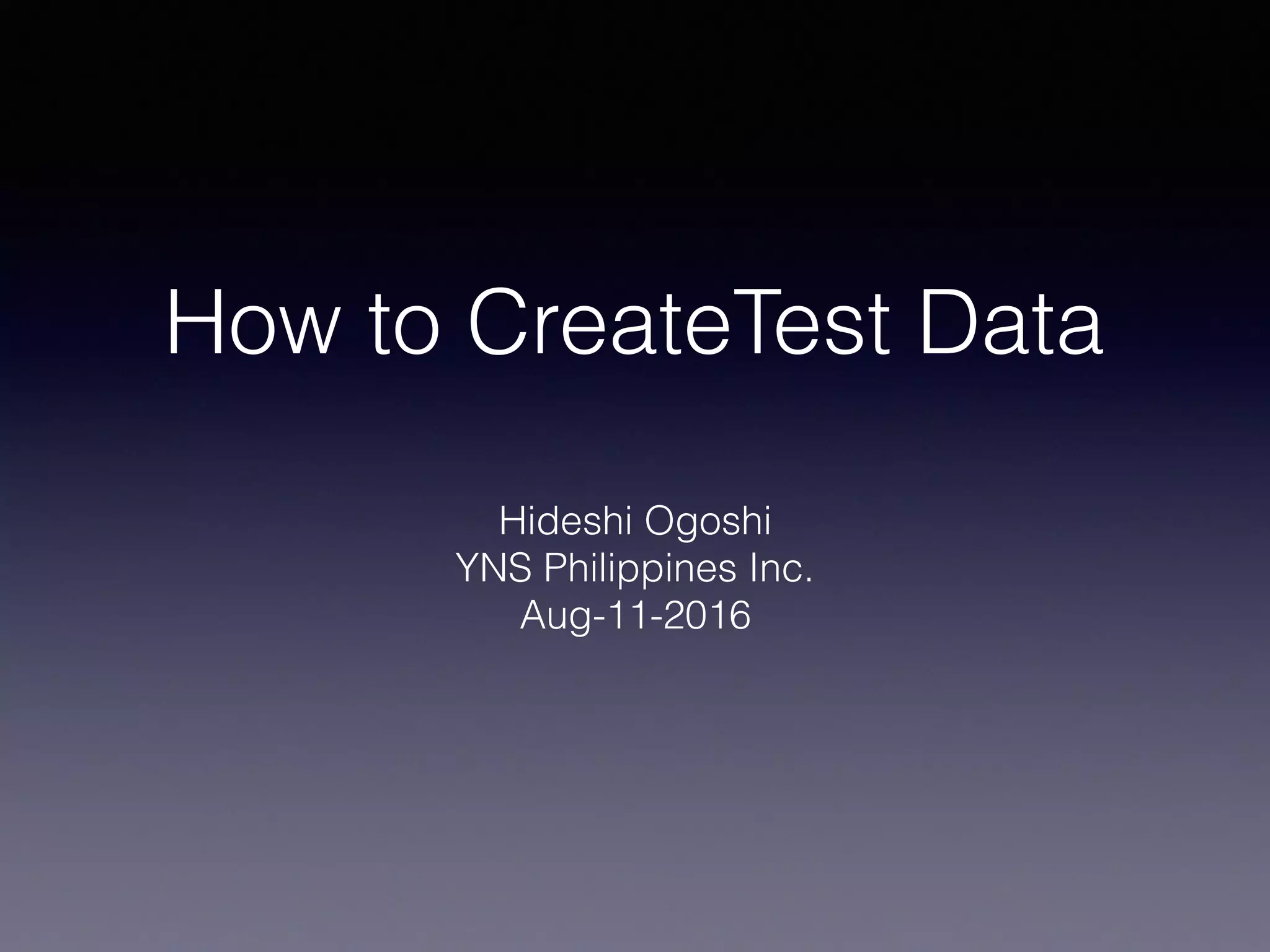 How to create test data | PDF | Databases | Computer Software and ...