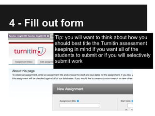 How to create turnitin assignment | PPT