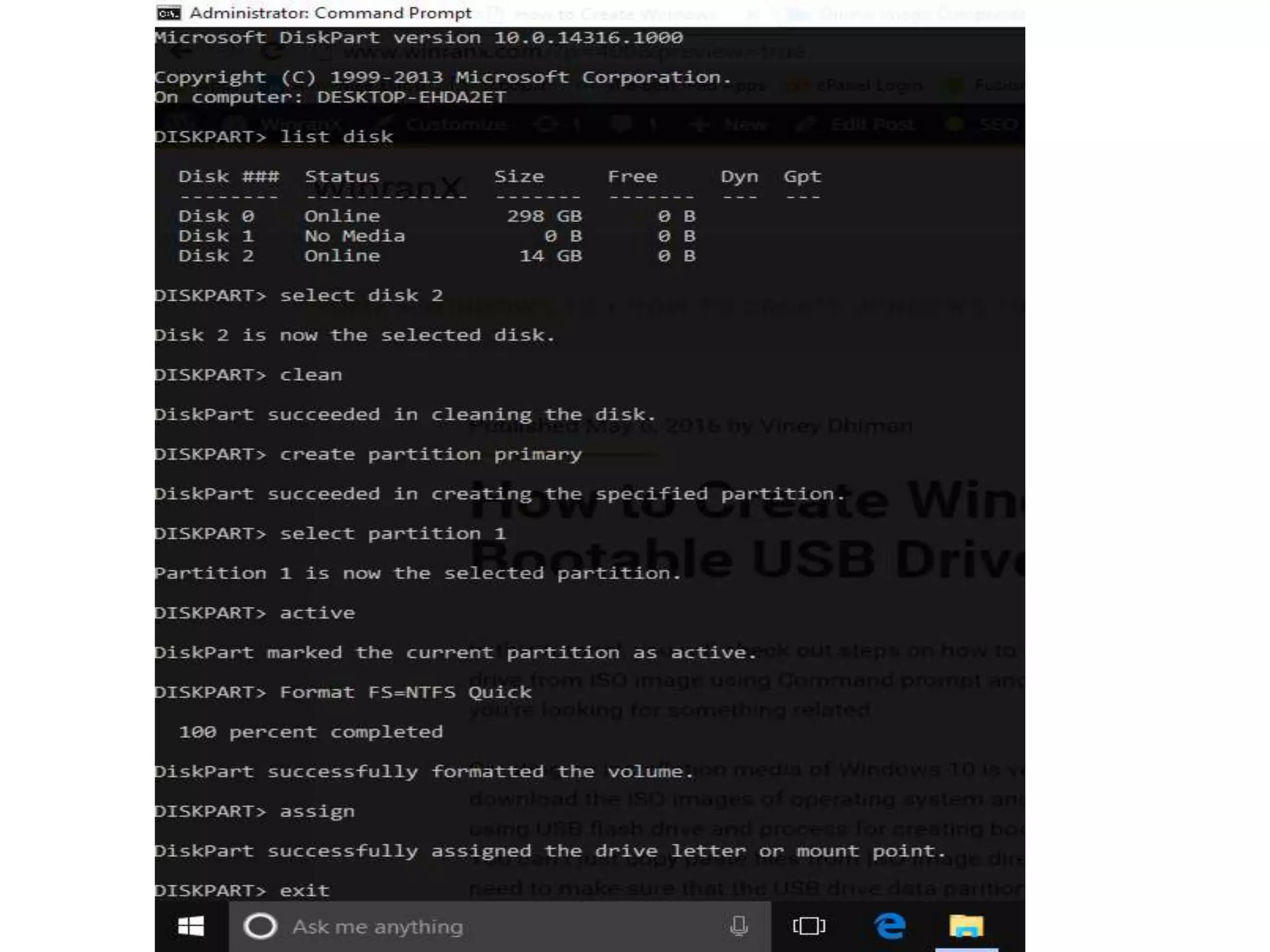 How to create windows 10 bootable usb drive from iso using Command Prompt | PPTX