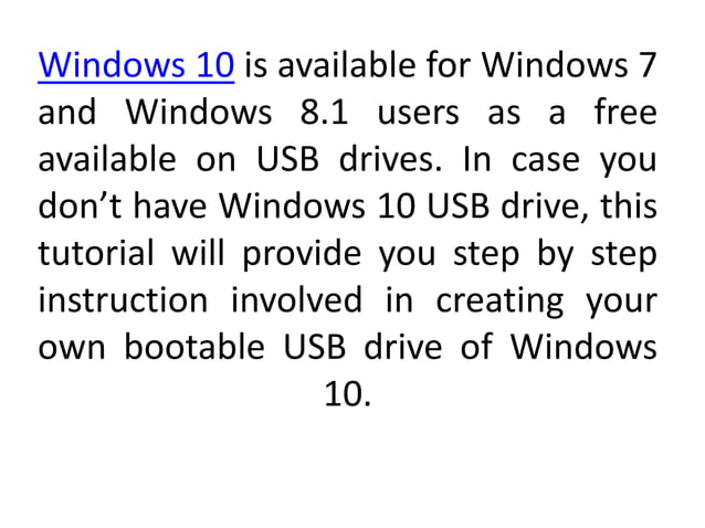 How to create windows 10 bootable usb drive from iso using Command Prompt | PPT