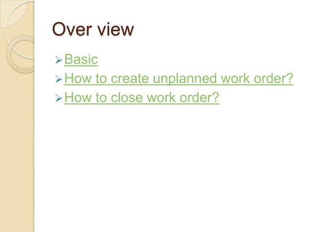 How to create work order | PPTX