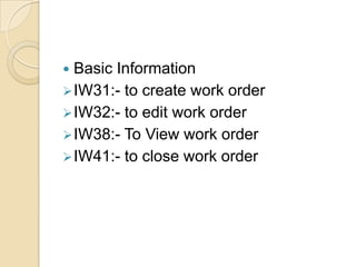 How to create work order | PPTX