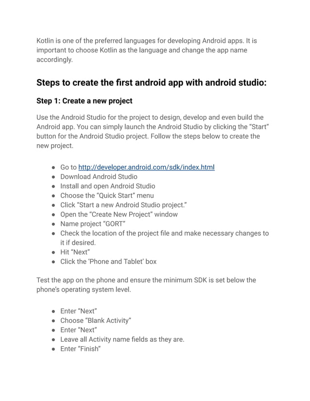How to Create Your First Android App Step by Step.pdf | Operating Systems | Computer Software ...