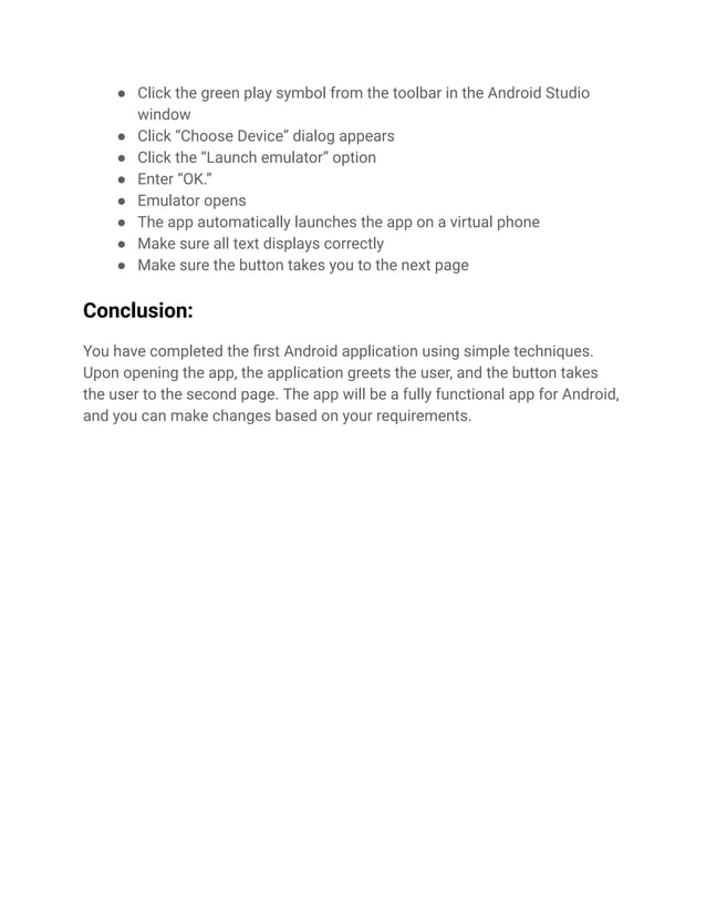How to Create Your First Android App Step by Step.pdf | Operating Systems | Computer Software ...