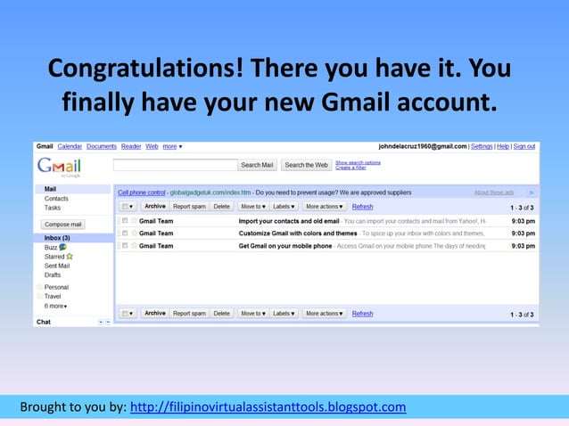 How to create your first gmail account | PPT