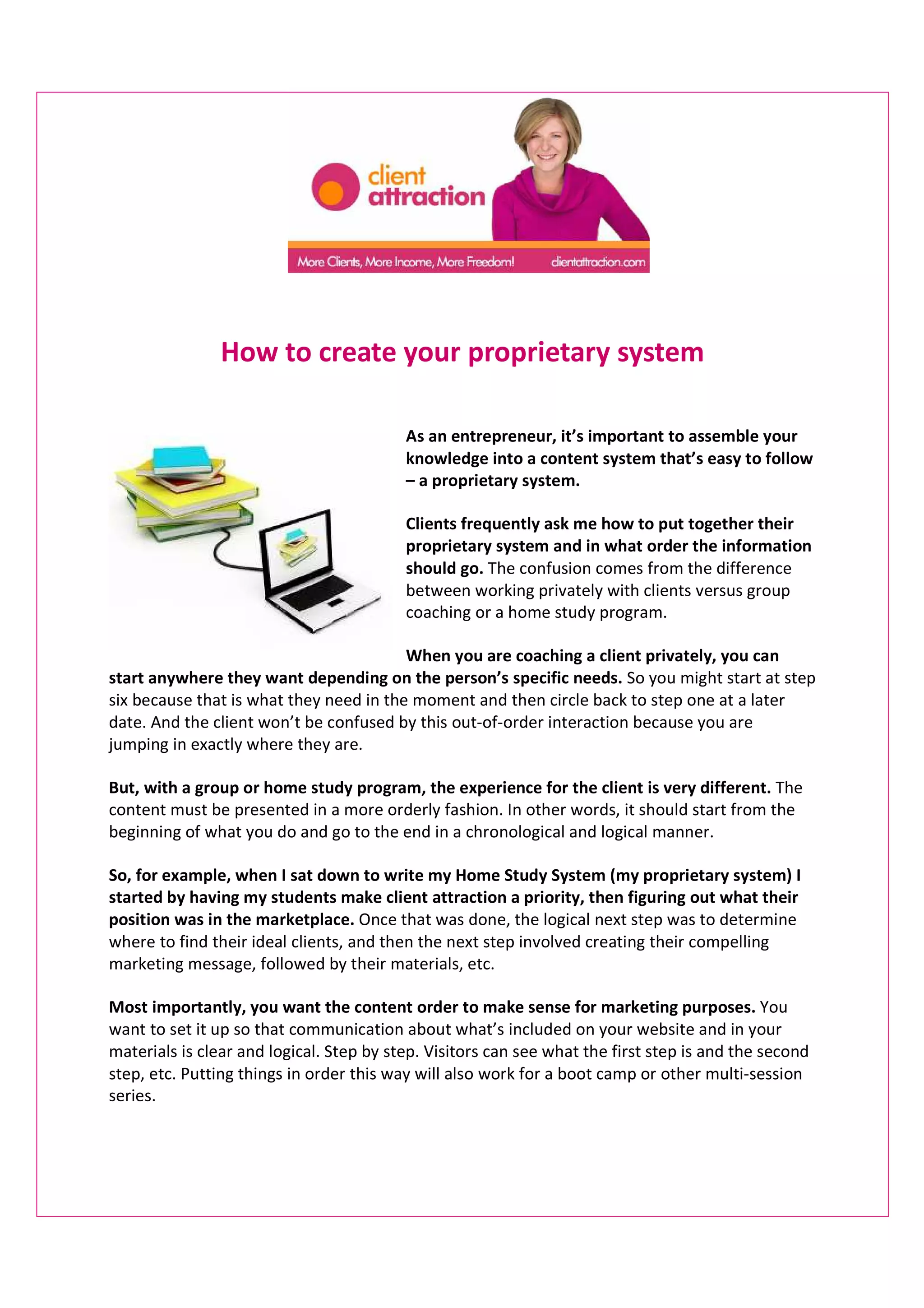 How to create your proprietary system | PDF