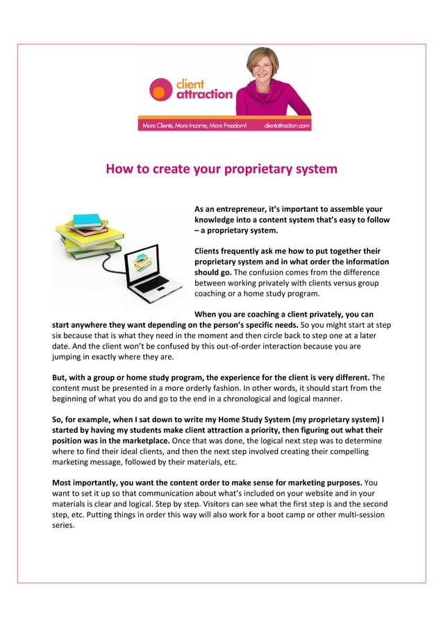 How to create your proprietary system | PDF