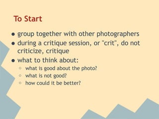 How To Critique a Photo | PPT
