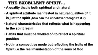 How to cultivate the excellent spirit | PPTX