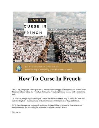 How To Curse In French | PDF
