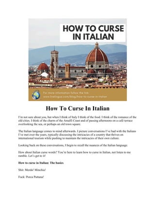How To Curse in Italian | PDF