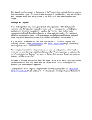 How To Curse in Italian | PDF