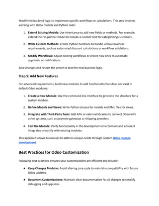 Step-by-Step Guide to Customizing Odoo Modules | PDF