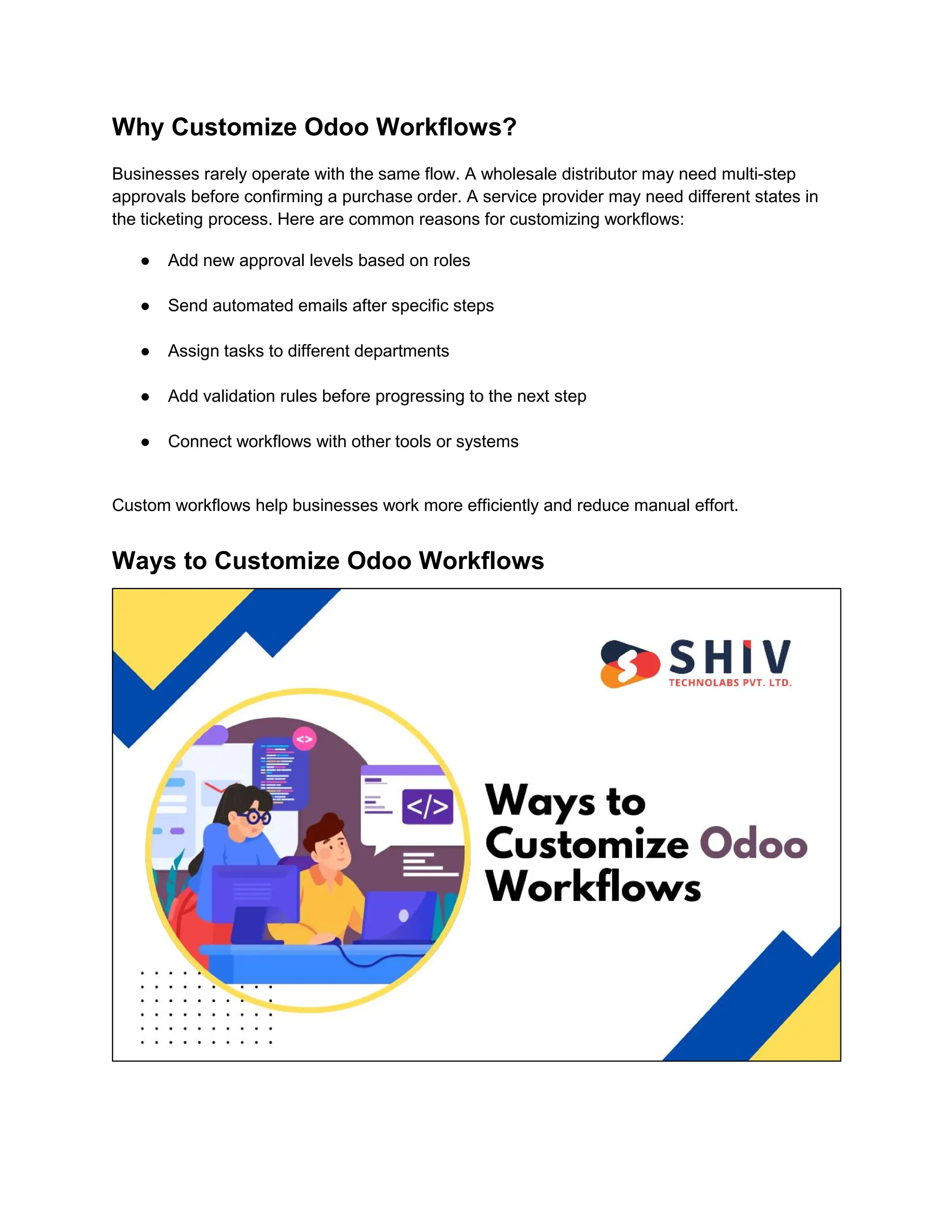Detailed Guide to Safely Customize Workflows in Odoo ERP | PDF