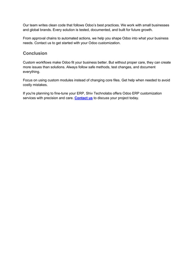 Detailed Guide To Safely Customize Workflows In Odoo Erp Pdf