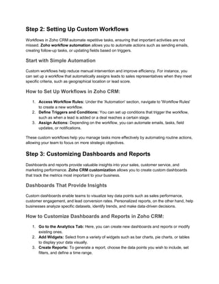 Mastering Zoho CRM Customization: A Step-by-Step Guide | PDF