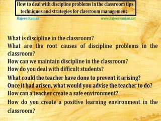How to deal with discipline problems in the classroom tips techniques ...