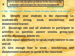 How to deal with discipline problems in the classroom tips techniques ...