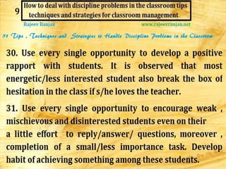 How to deal with discipline problems in the classroom tips techniques ...