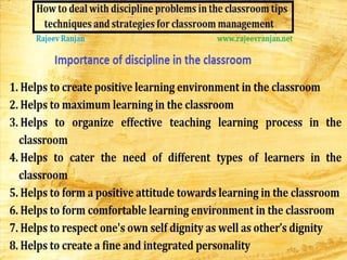 How to deal with discipline problems in the classroom tips techniques ...