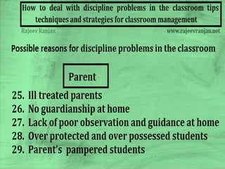 How to deal with discipline problems in the classroom tips techniques ...