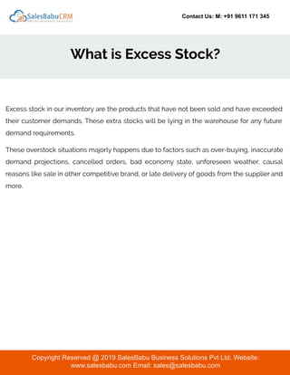 How to deal with excess stock in your inventory | PDF